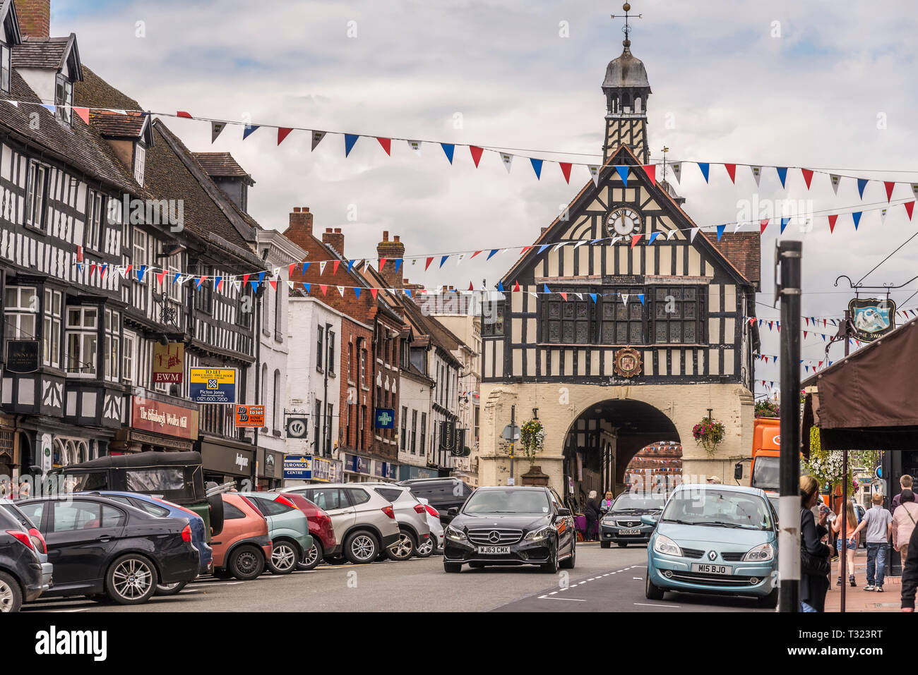 Originally a barn, the Town Hall, a black and white building was ...