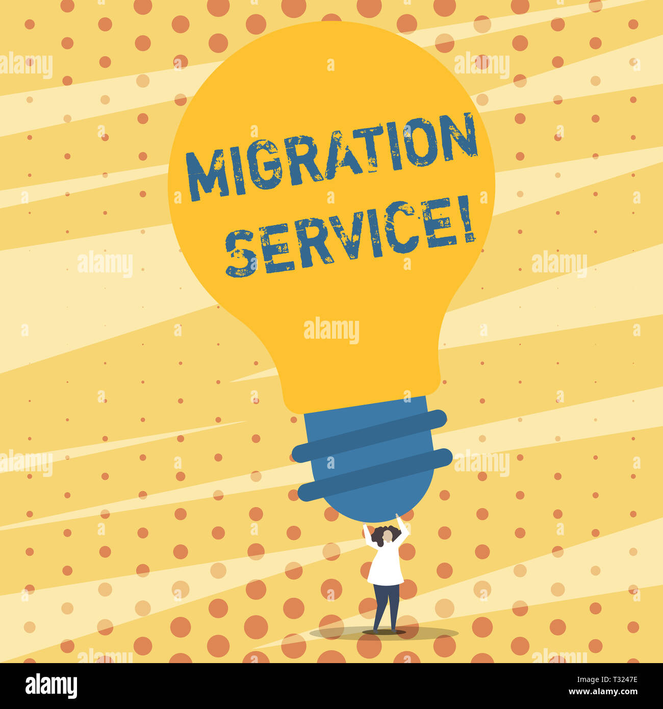 Text sign showing Migration Service. Business photo showcasing shift ...
