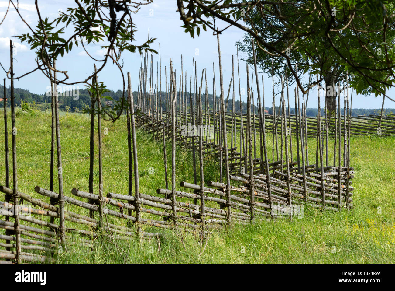 Swedish wooden traditional mediaval fencing palisade handmade ...