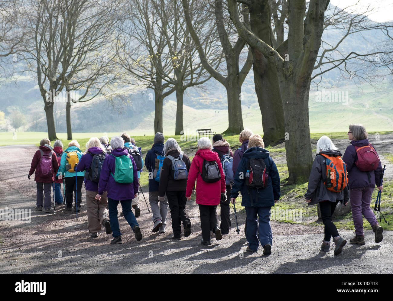 Walking group elderly hi-res stock photography and images - Alamy