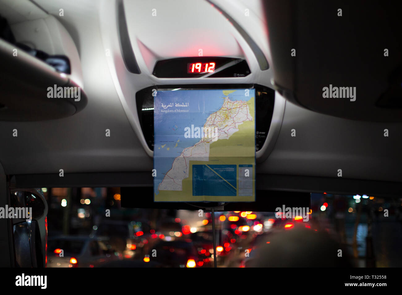 Map of Morocco inside the bus Stock Photo - Alamy