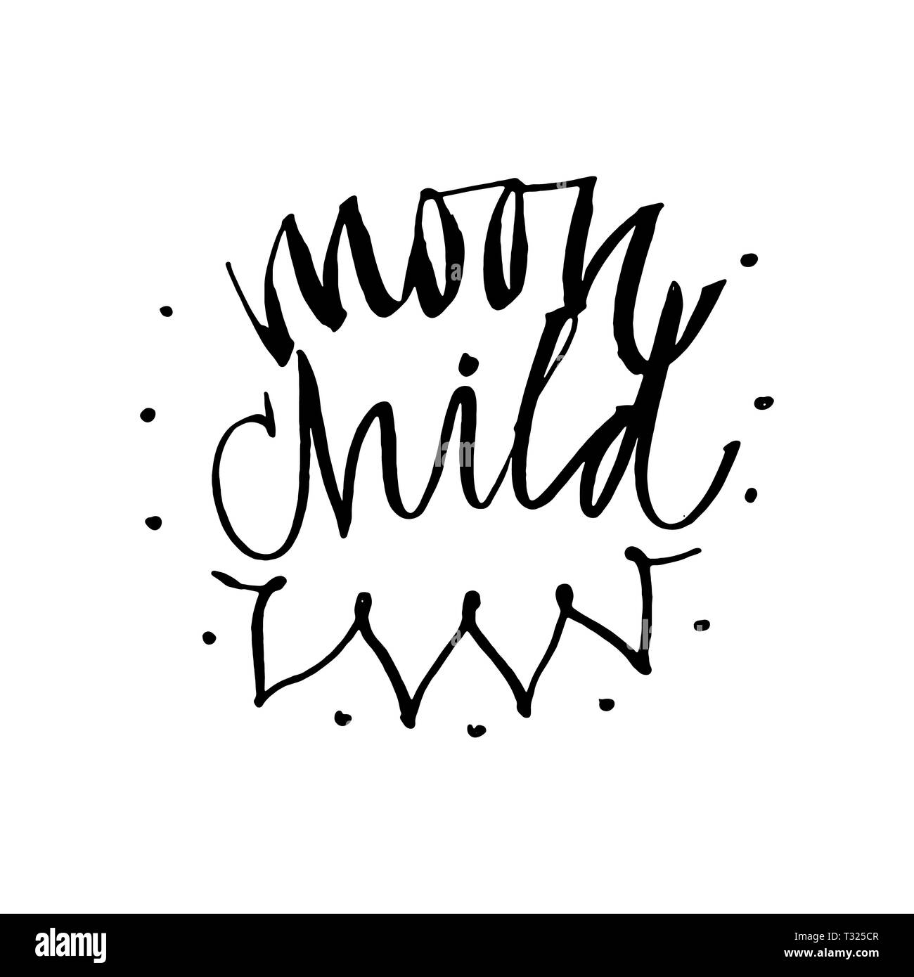 Child's inscription of the moon. Can be printed on greeting cards ...