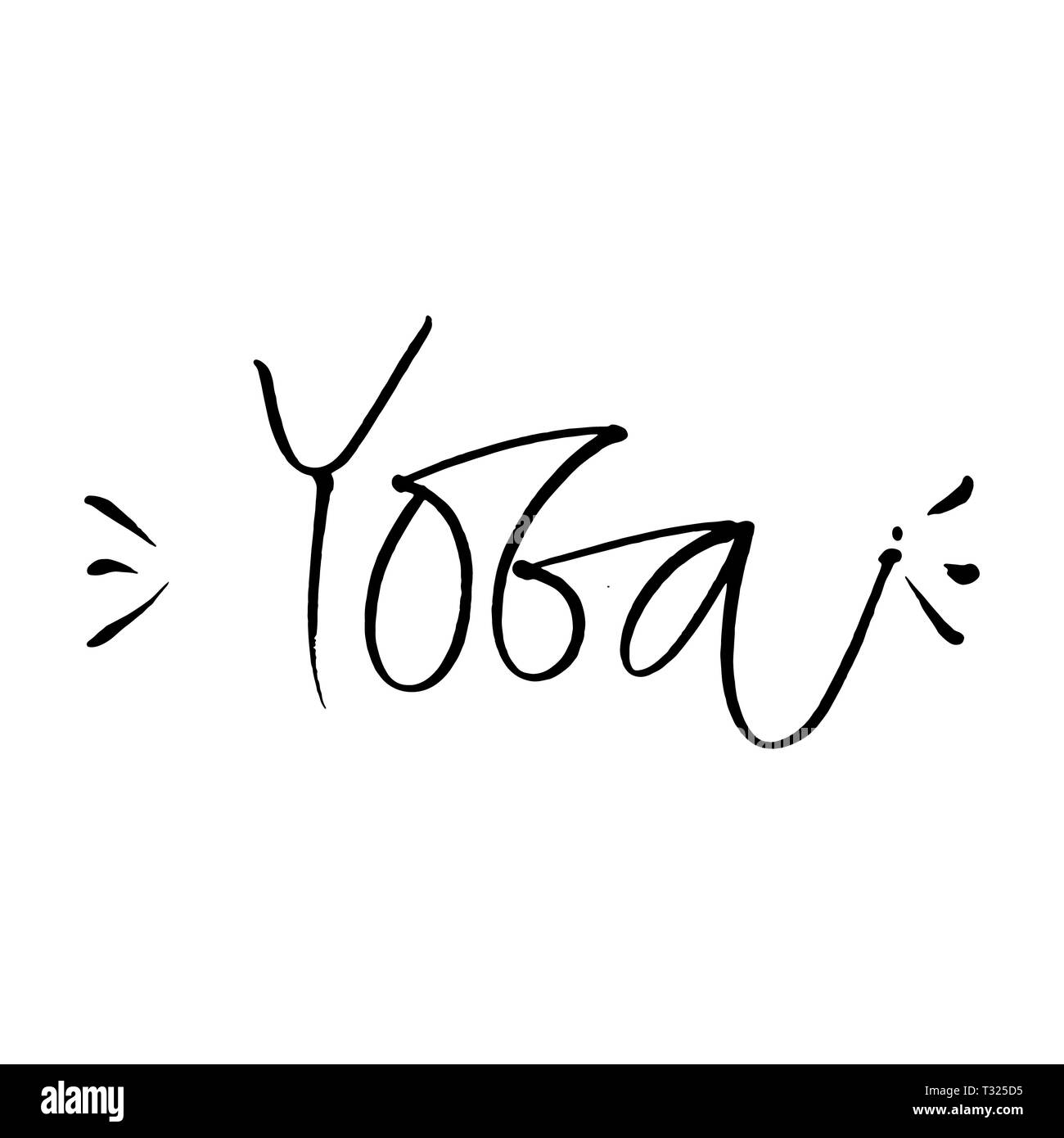 Hand lettering Yoga logo letters. Can be printed on greeting cards ...