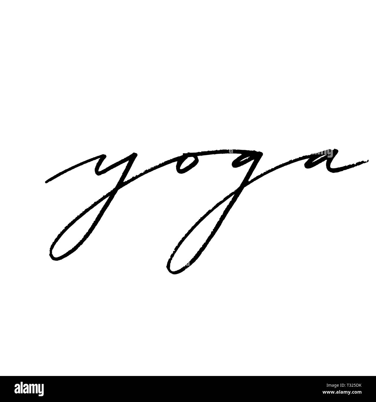 Hand lettering Yoga logo letters. Can be printed on greeting cards ...
