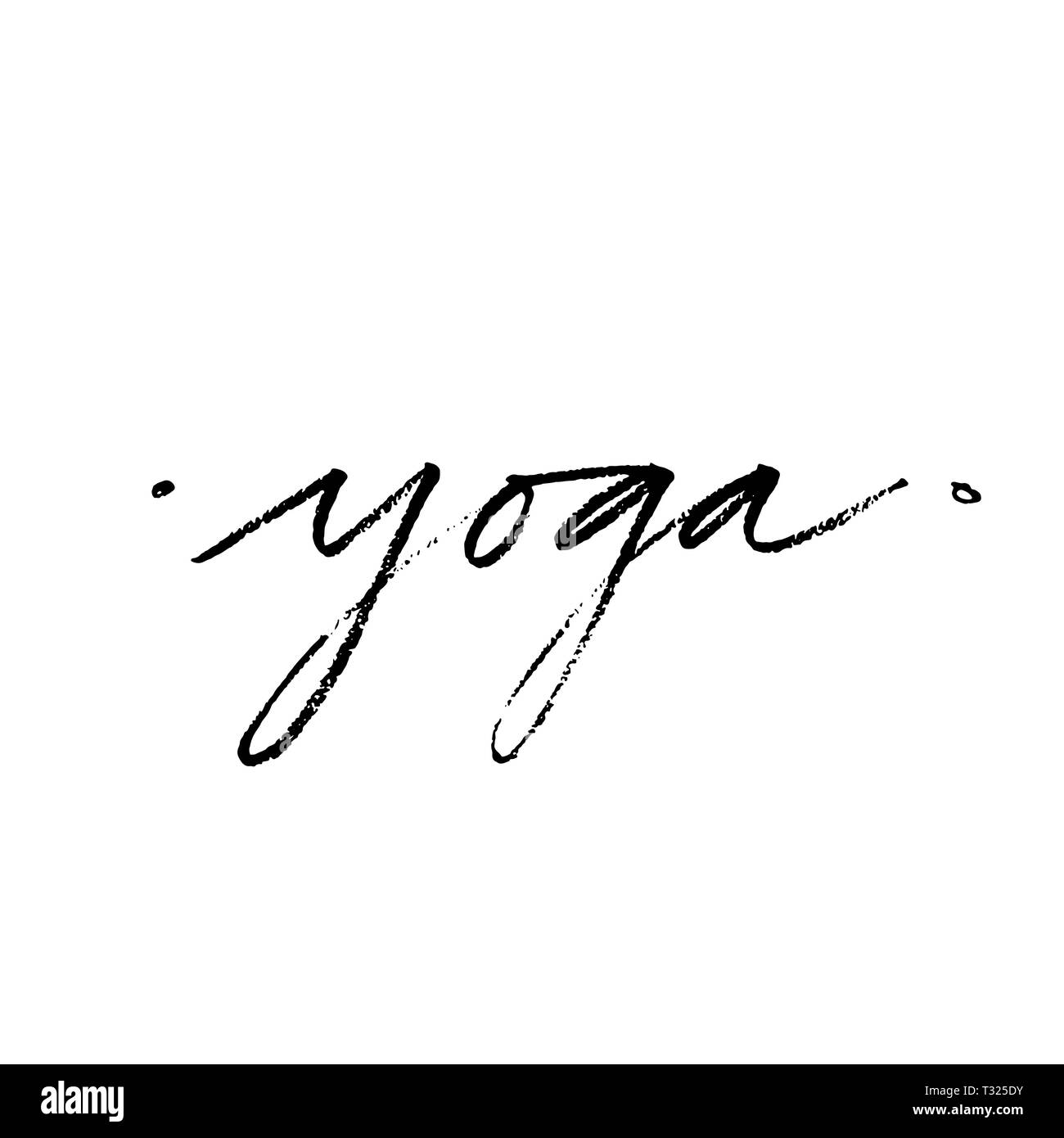 Hand lettering Yoga logo letters. Can be printed on greeting cards ...