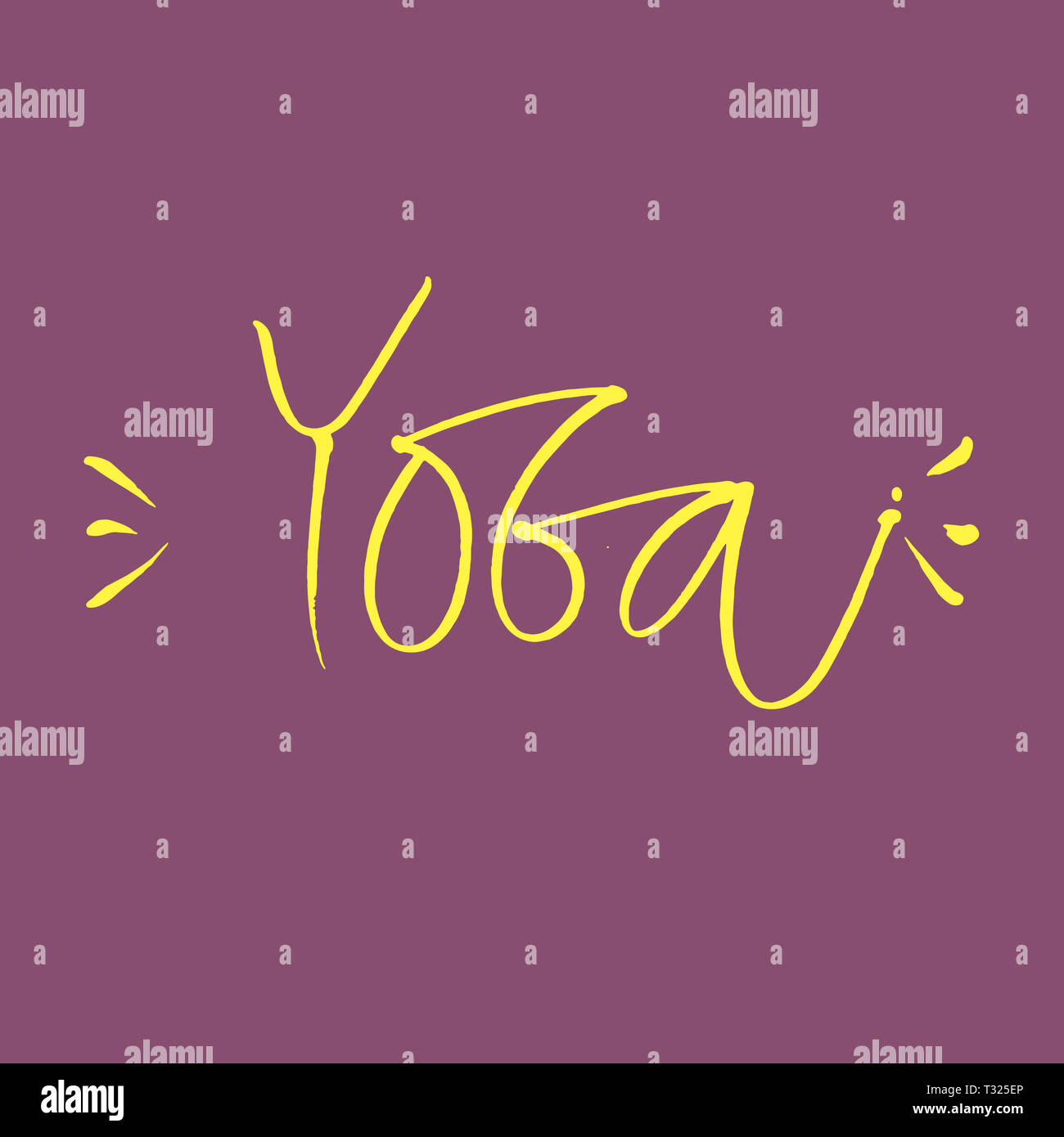 Hand lettering Yoga logo letters. Can be printed on greeting cards ...