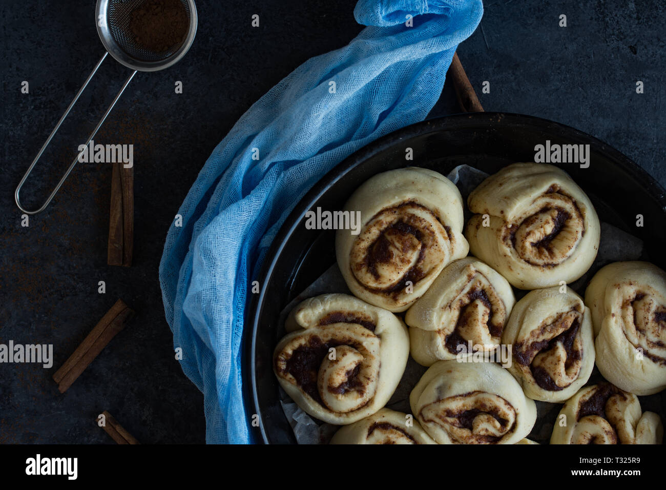 Overhead shot tasty cinnamon hi-res stock photography and images - Alamy
