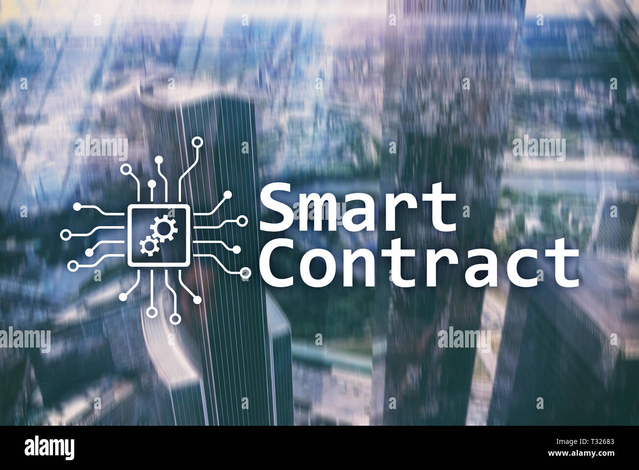 Smart contract, blockchain technology in business, finance hi-tech ...