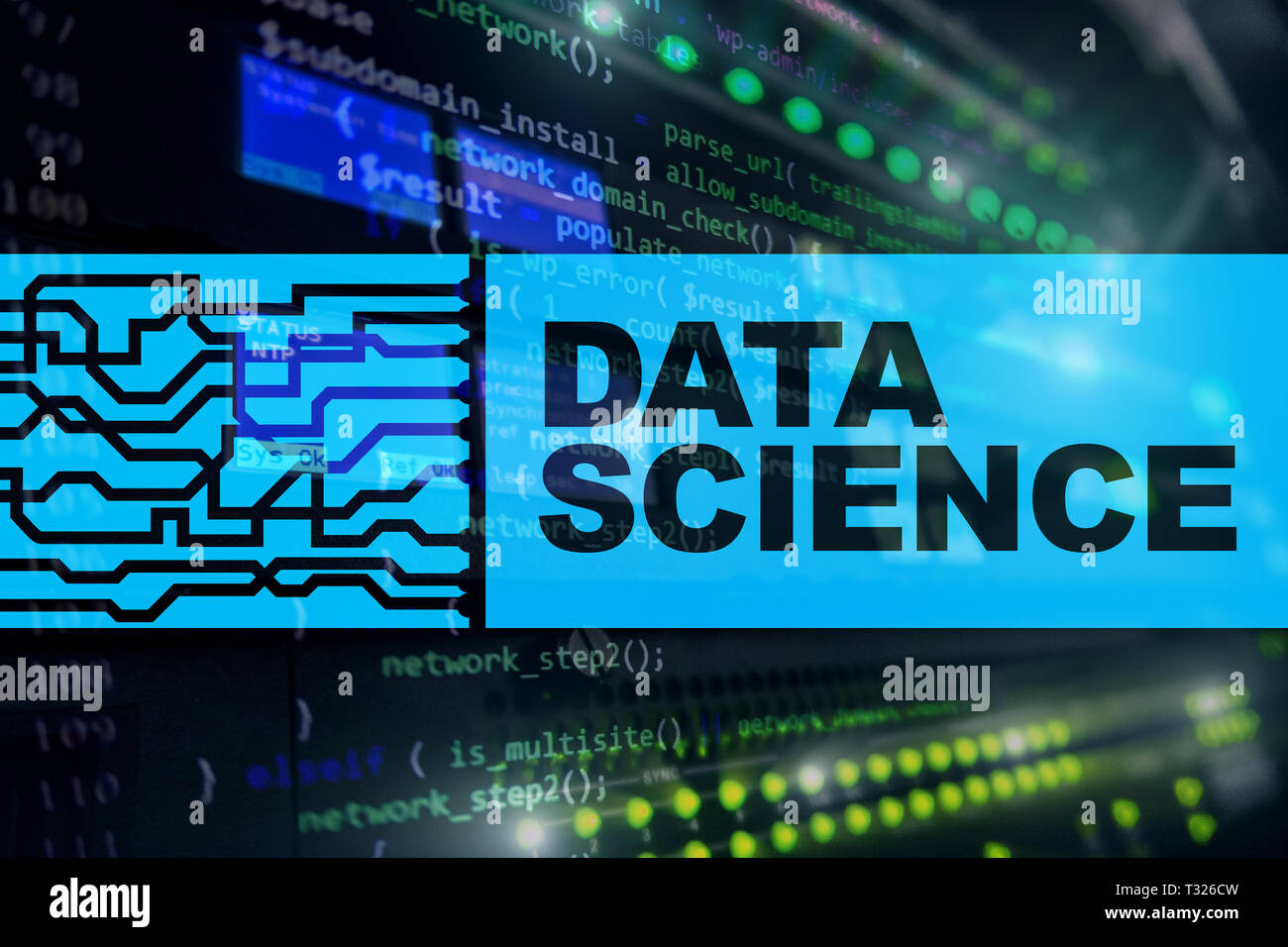 Data Science Artificial Intelligence Concept. Futuristic Supercomputer ...