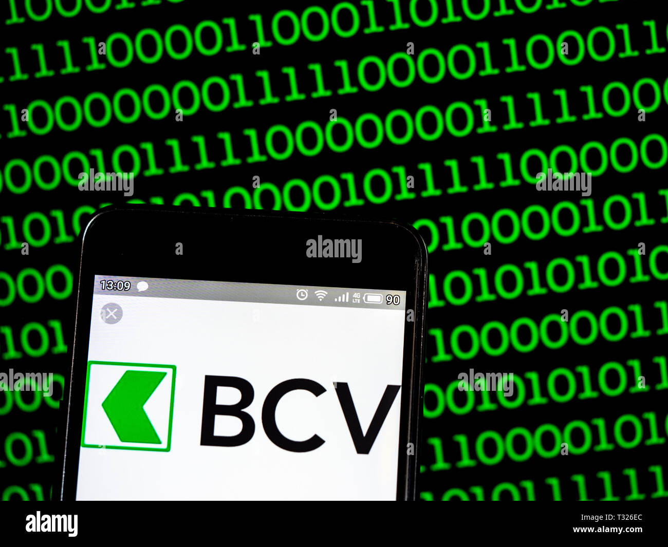 In this photo illustration a Banque Cantonale Vaudoise logo seen ...