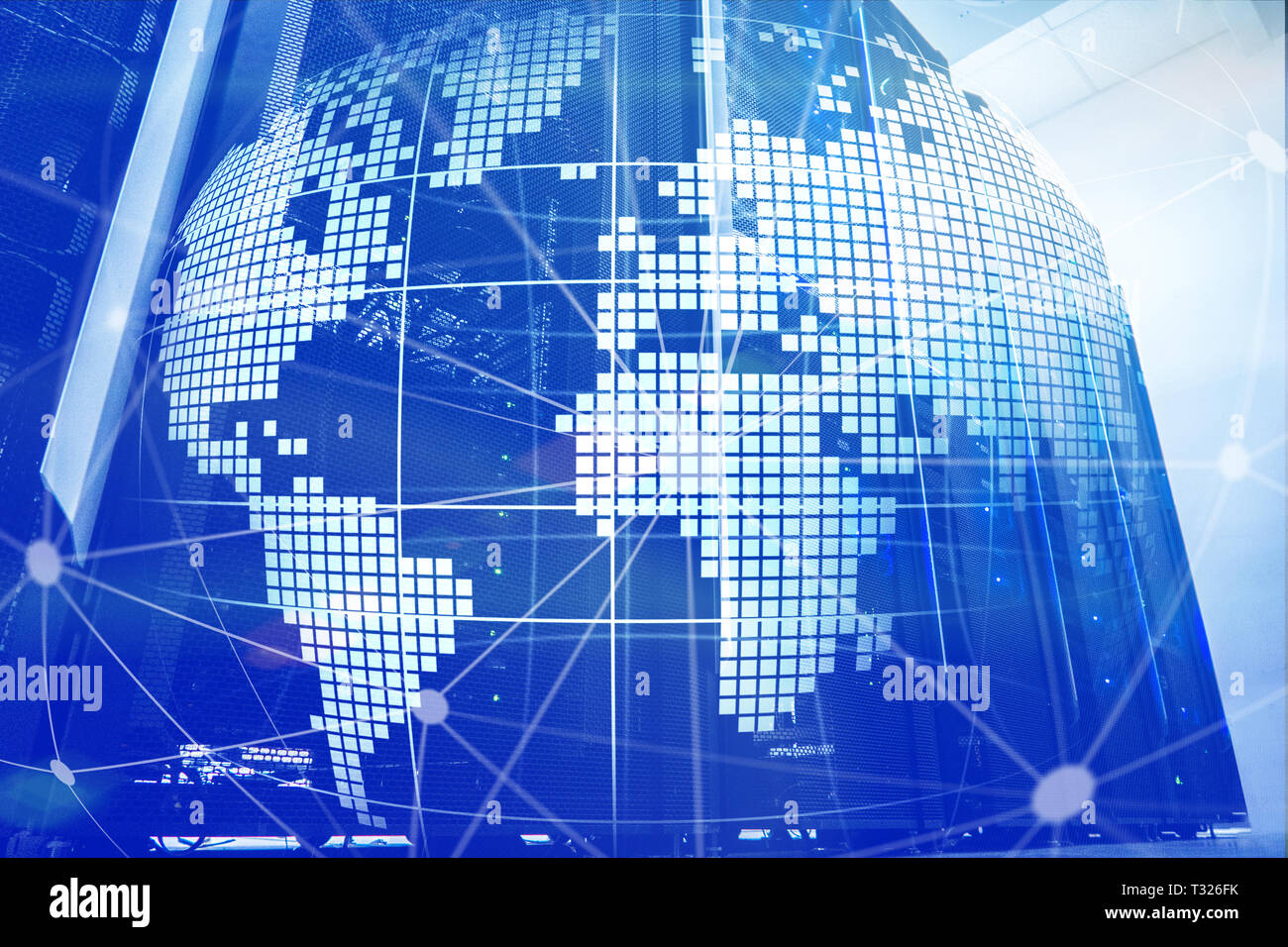 3D Earth as telecommunication and internet technology concept Stock ...