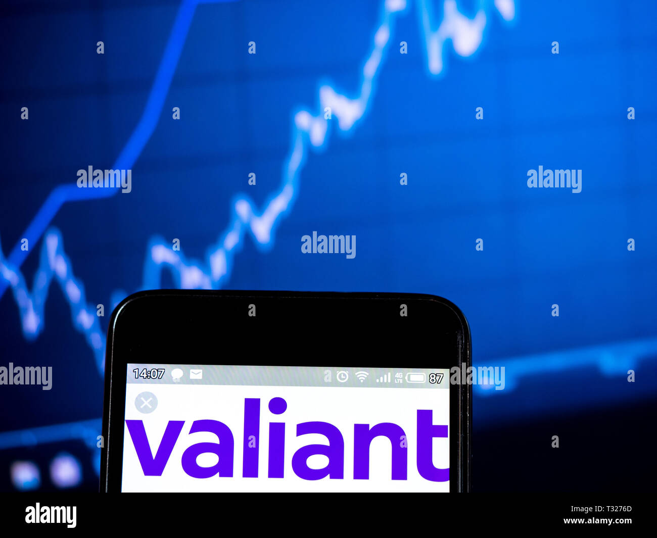 In this photo illustration a Valiant Bank logo seen displayed on a ...