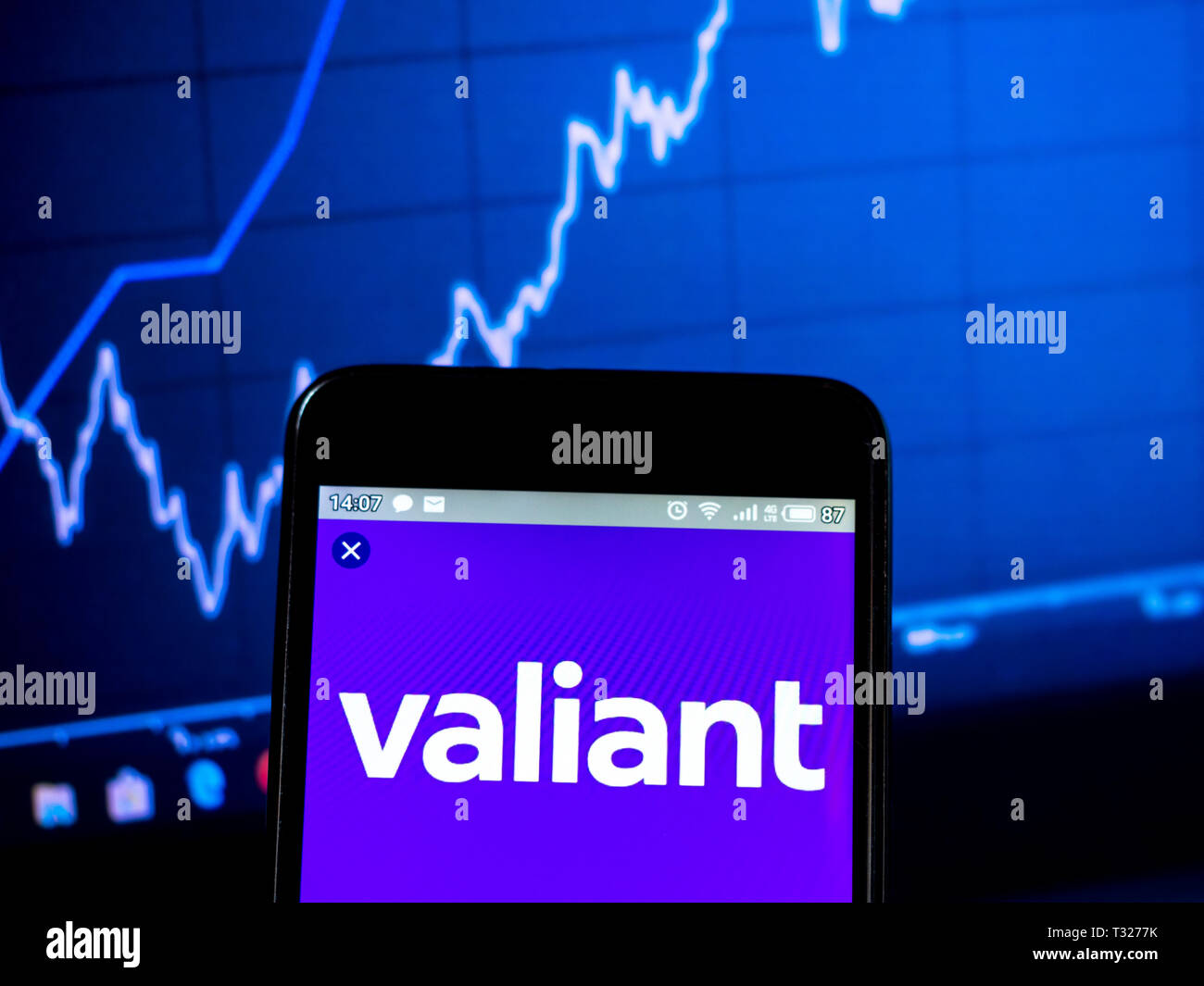 In this photo illustration a Valiant Bank logo seen displayed on a ...