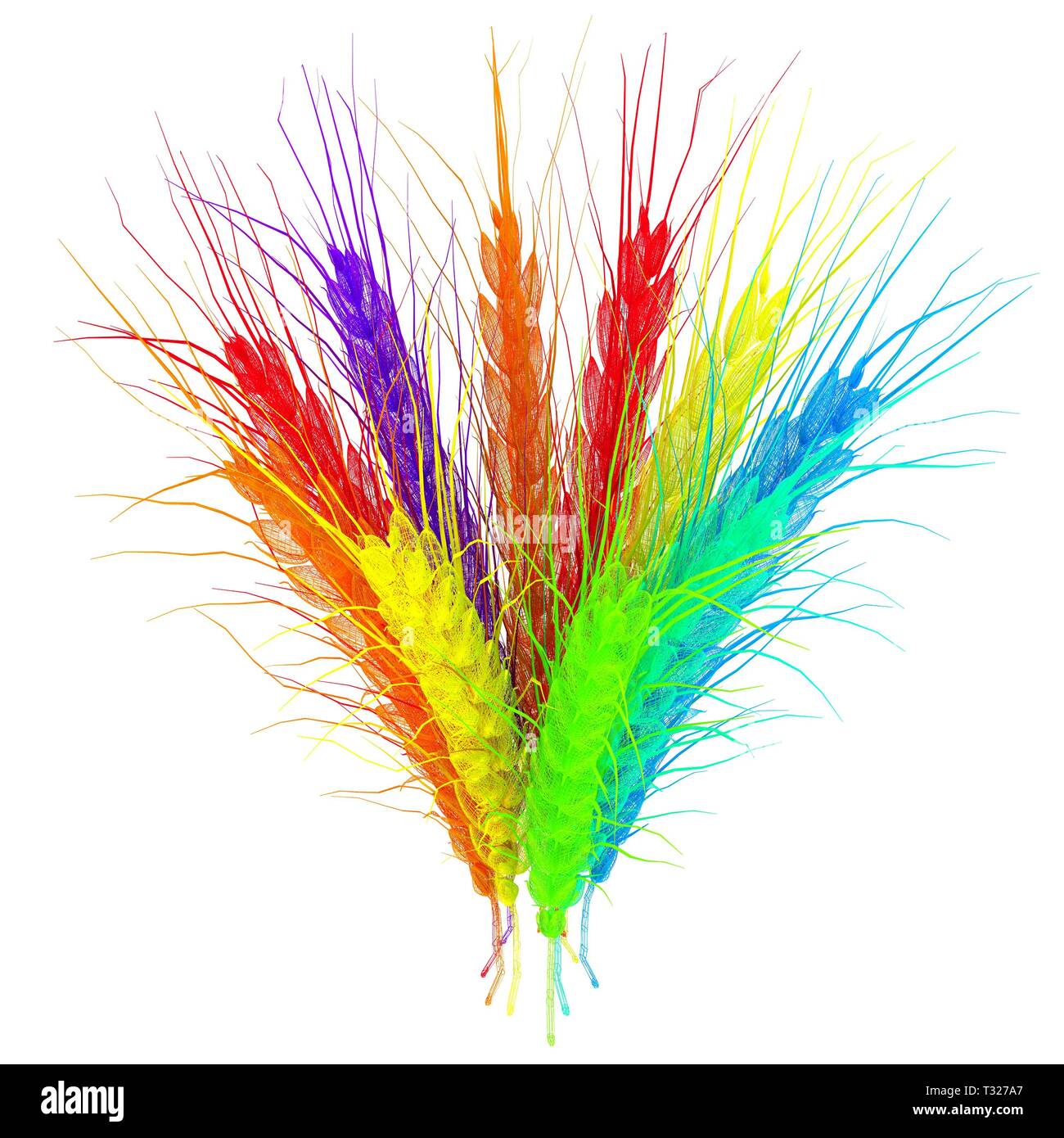 Colorful spikelets design. 3d render Stock Photo - Alamy