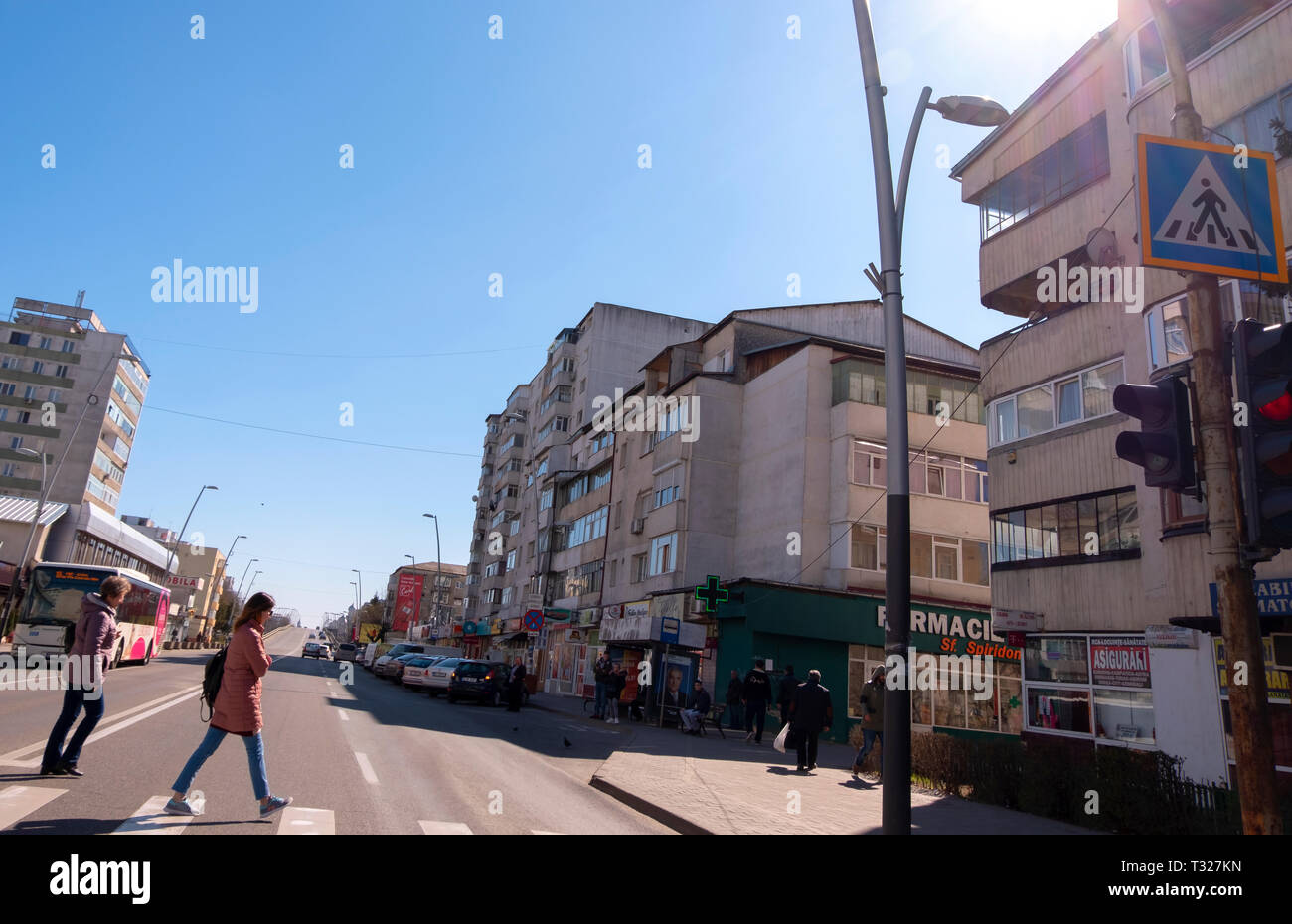 BACAU, Romania - March 23 2019: Urban life in Bacau, a city in north ...
