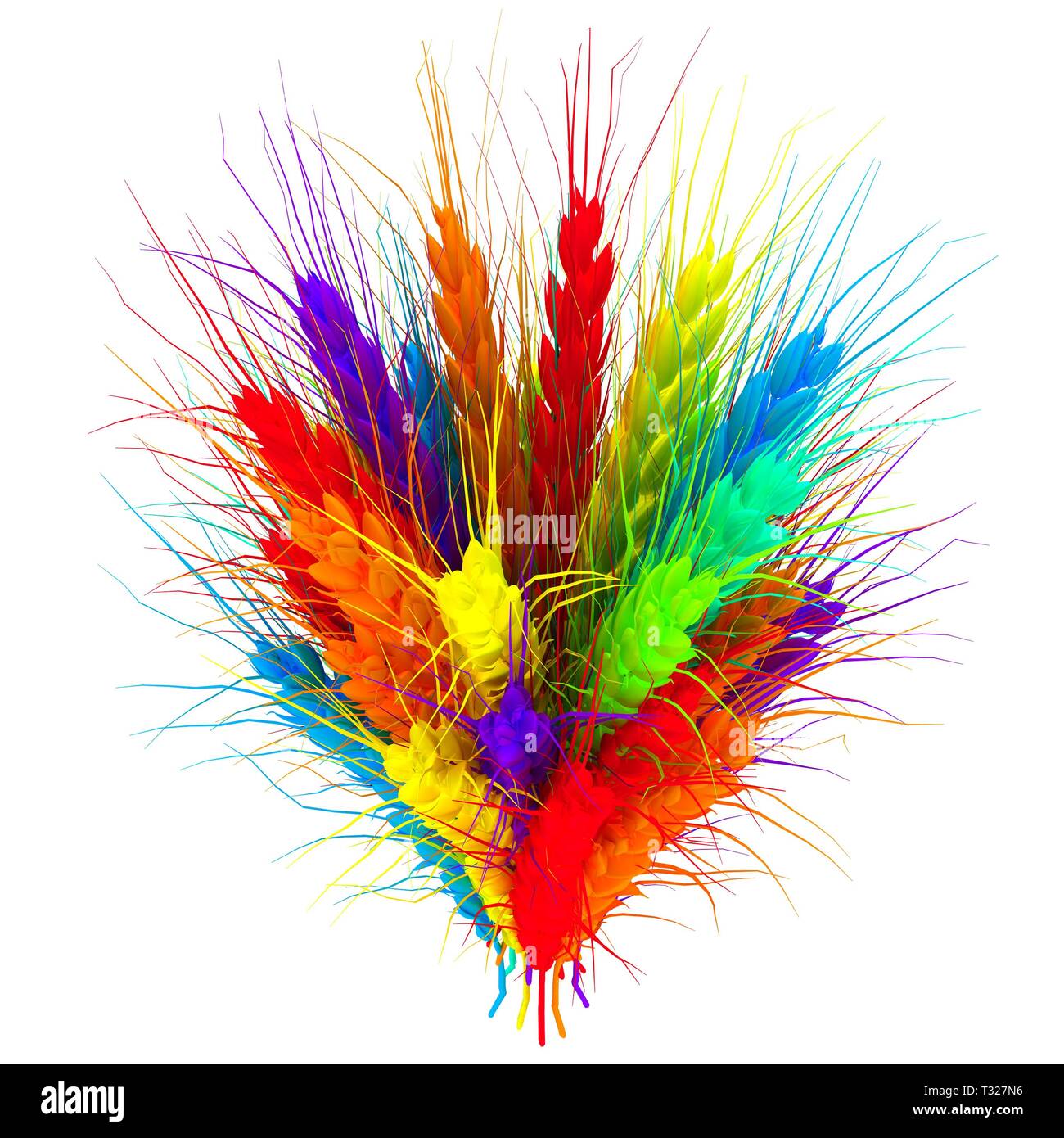 Colorful spikelets design. 3d render Stock Photo - Alamy
