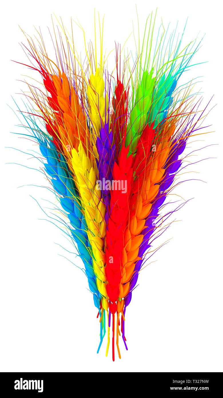 Colorful spikelets design. 3d render Stock Photo - Alamy