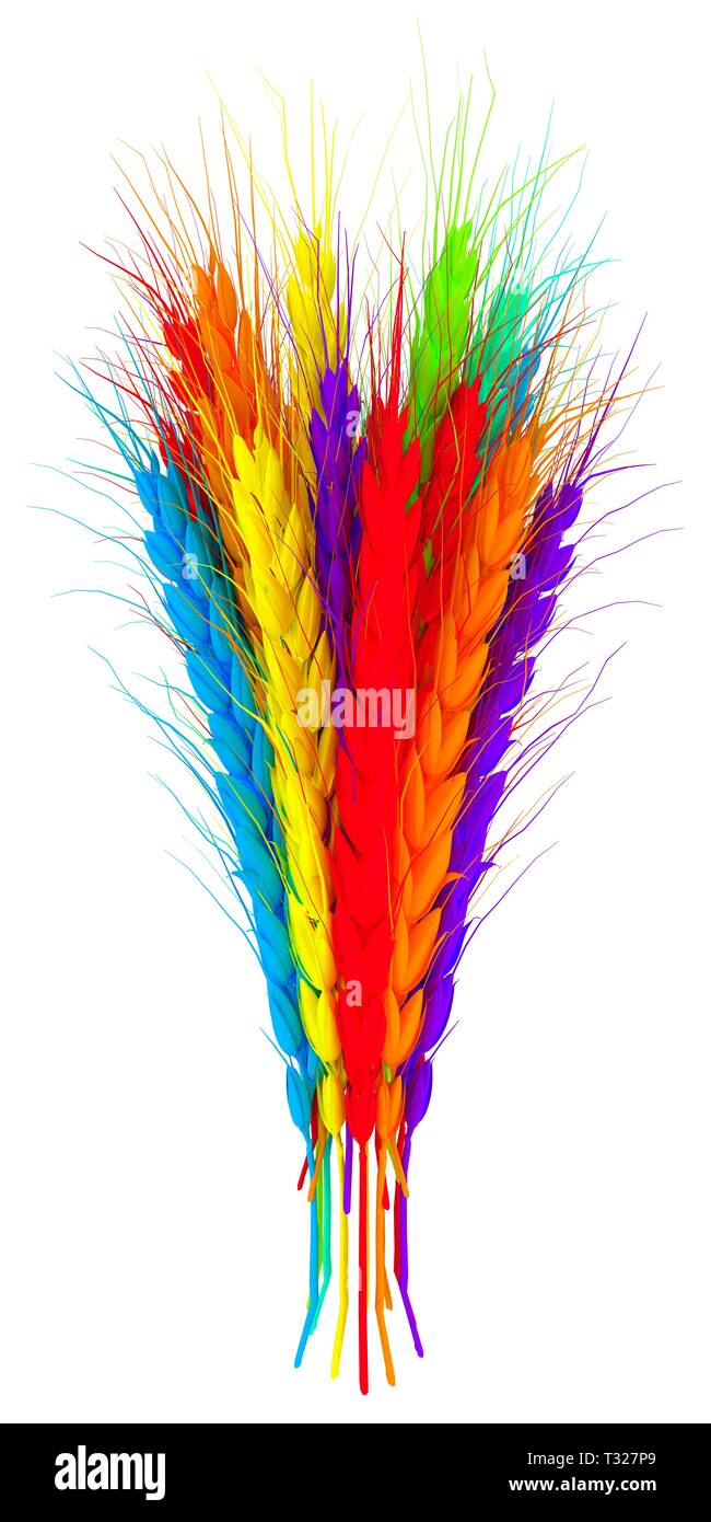 Colorful spikelets design. 3d render Stock Photo - Alamy