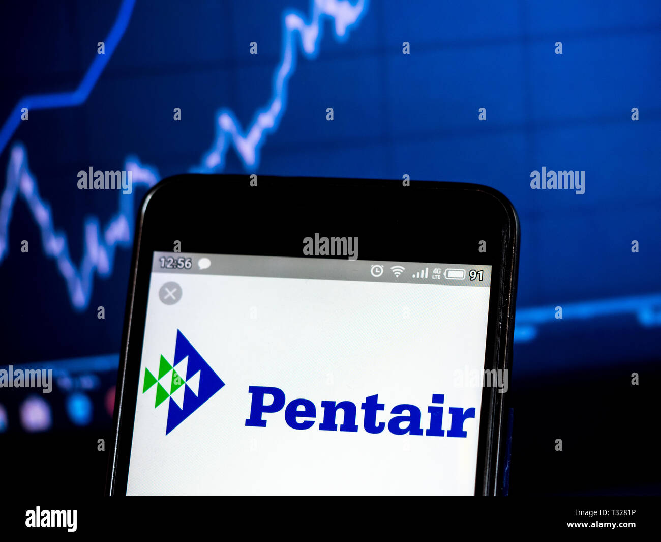 In this photo illustration a Pentair logo seen displayed on a smart ...