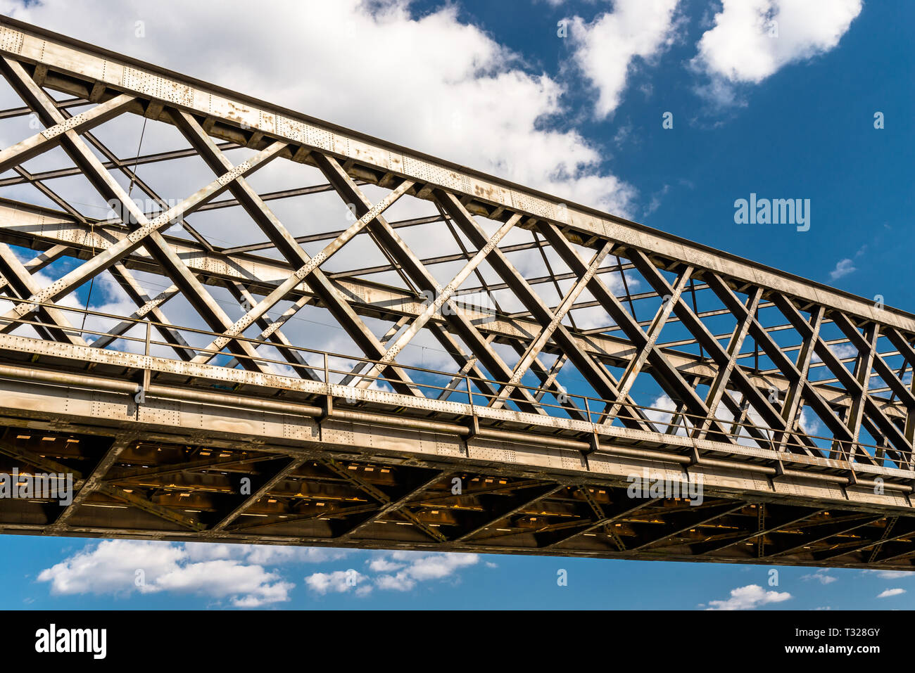 overpass, railroad, truss, viaduct, water, construction, track ...