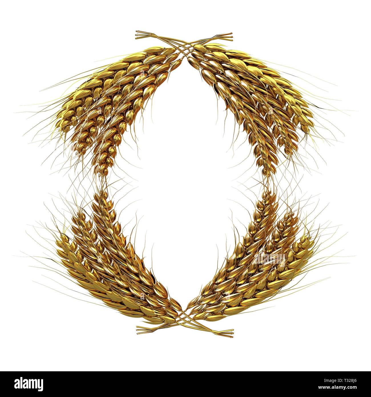 Wheat ears logo. Mock up for you design. 3d render Stock Photo - Alamy
