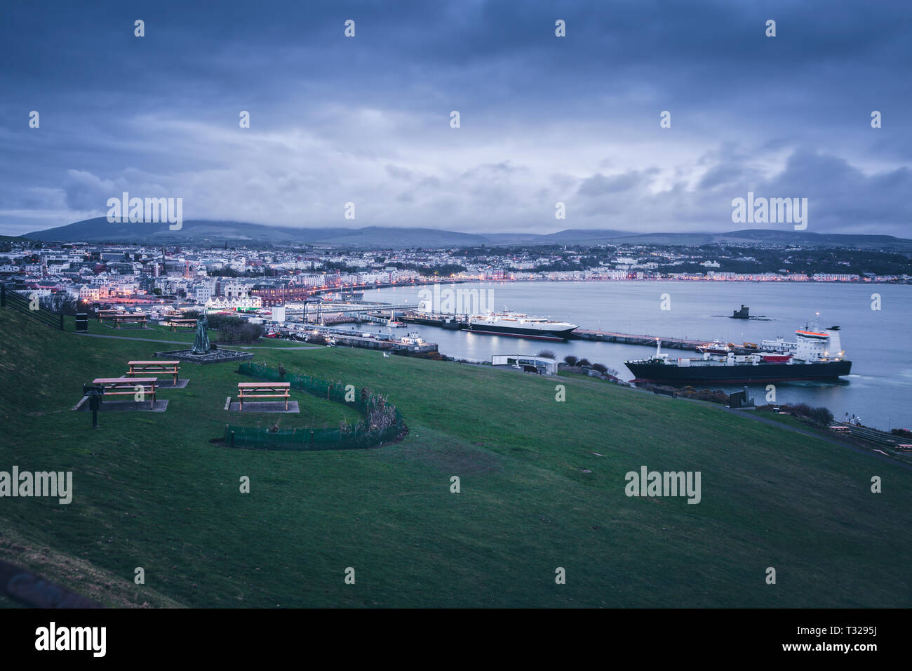 Panorama of Douglas on the Isle of Man. Douglas, Isle of Man Stock ...