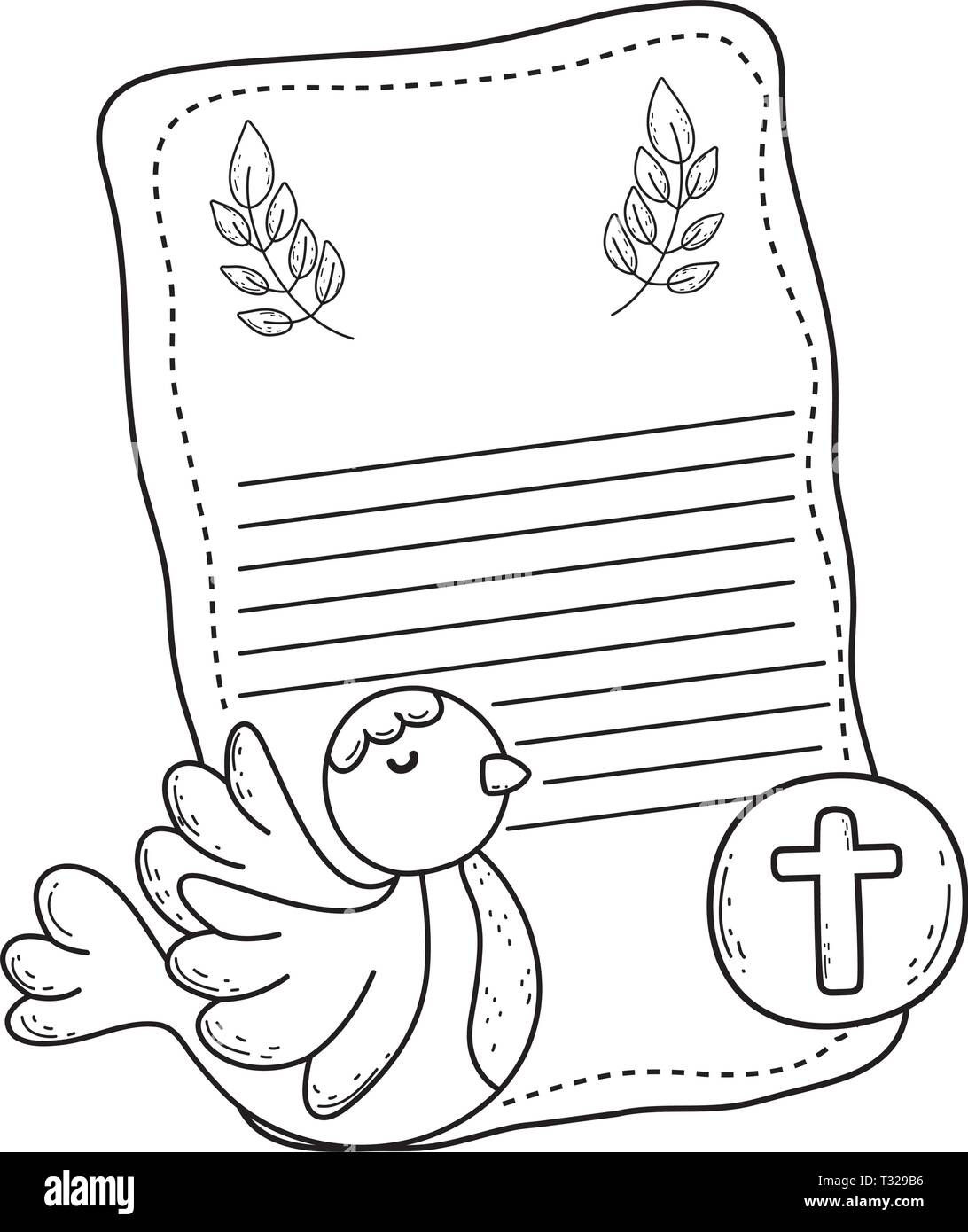 cute dove bird religious icon vector illustration design Stock Vector ...