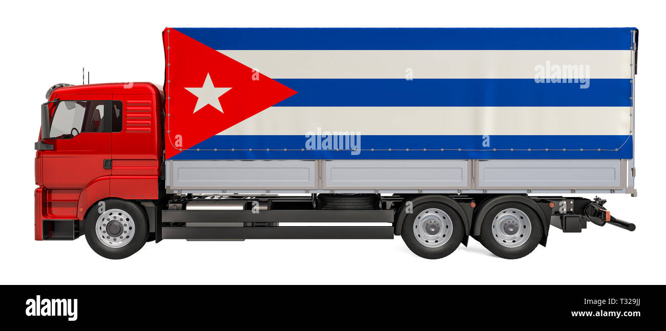 Cargo Delivery in Cuba, 3D rendering isolated on white background Stock ...