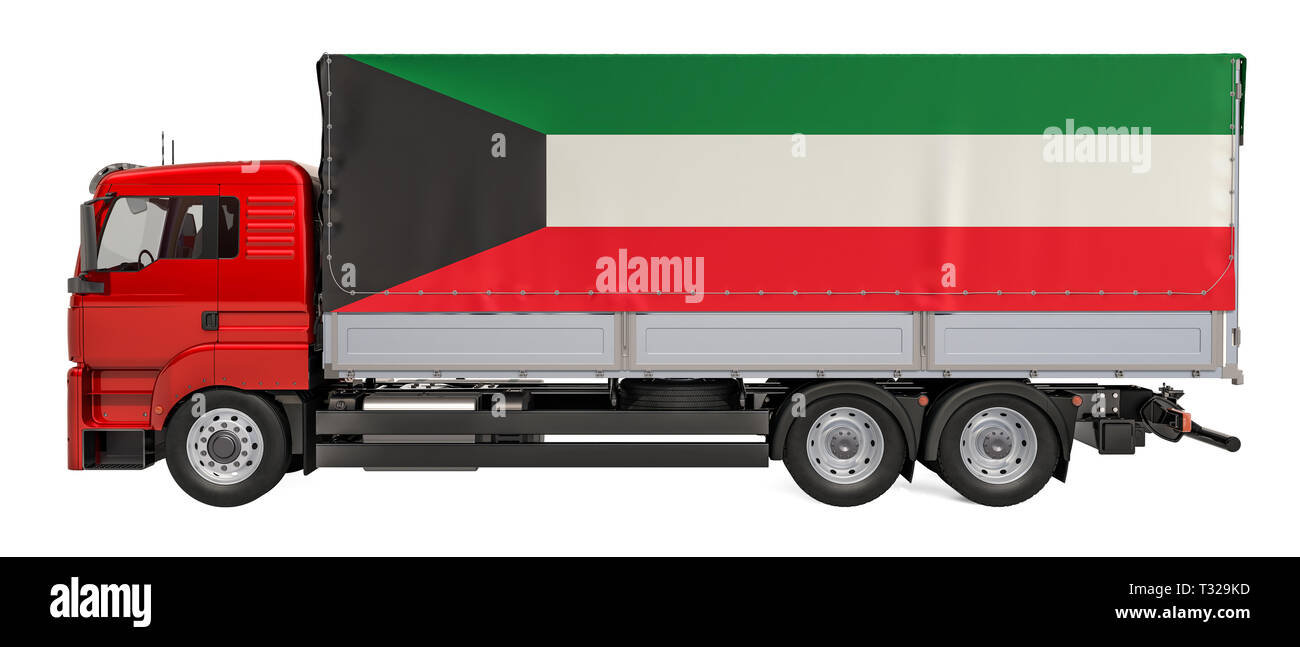 Cargo Delivery in Kuwait, 3D rendering isolated on white background ...