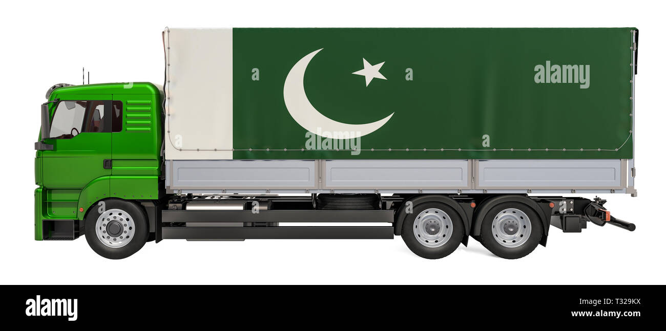 Cargo Delivery in Pakistan, 3D rendering isolated on white background ...