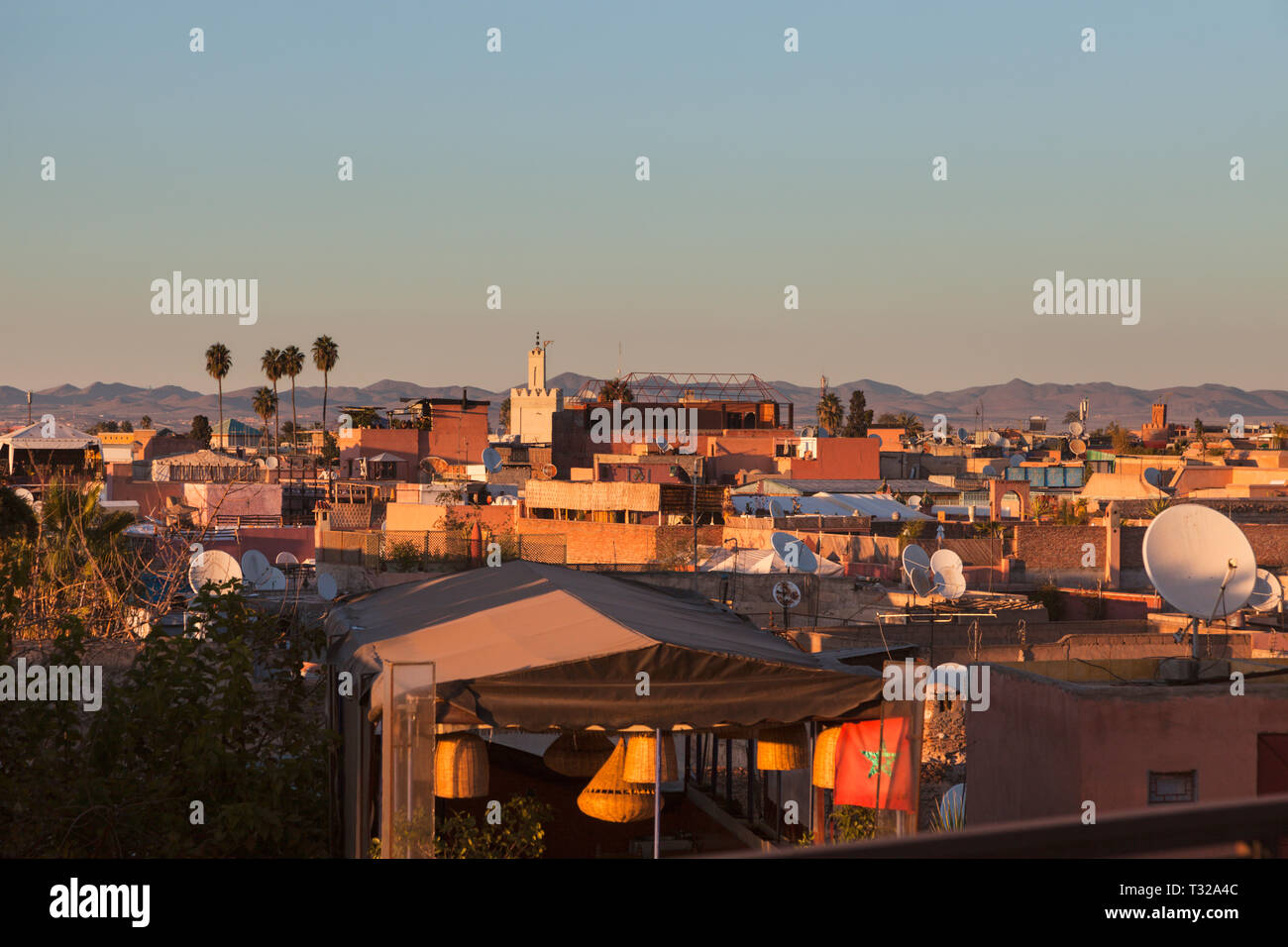 Aerial panorama of Marrakesh old town. Marrakesh, Marrakesh-Safi ...