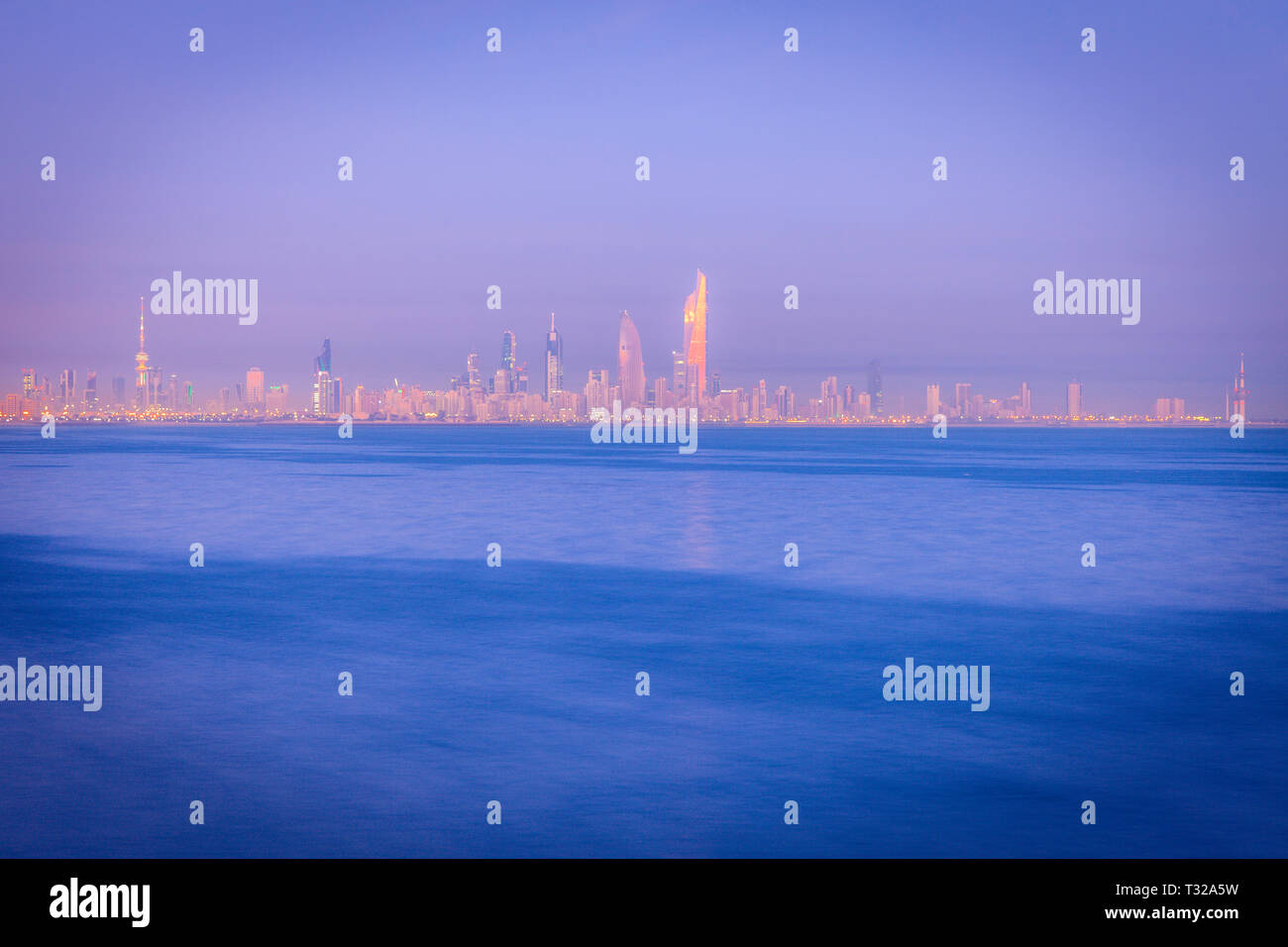 Architecture of Kuwait City seen at sunrise. Kuwait City, Kuwait Stock ...