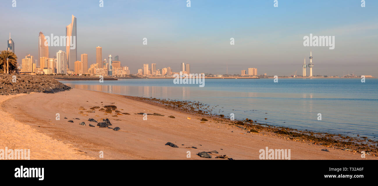 Panorama of Kuwait City from the beach. City. Kuwait City, Kuwait Stock ...