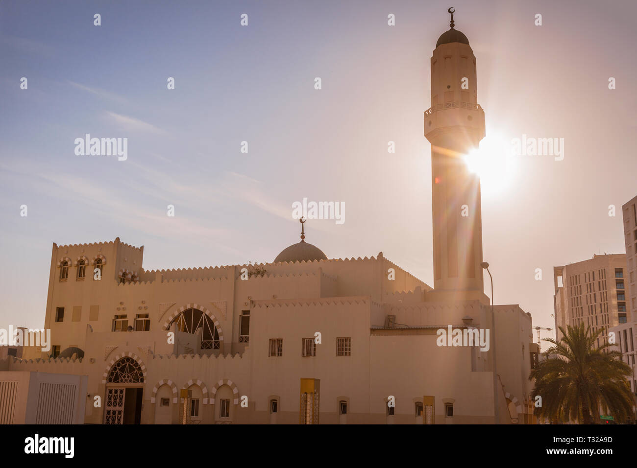 Mosque in the old town of Doha. Doha, Ad-Dawhah, Qatar Stock Photo - Alamy