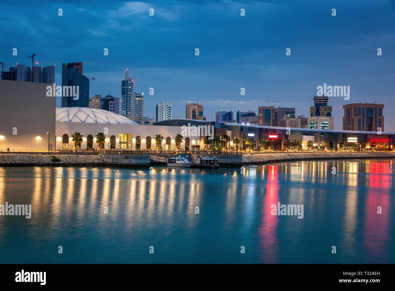 Modern architecture of Manama at night. Manama, Bahrain Stock Photo - Alamy