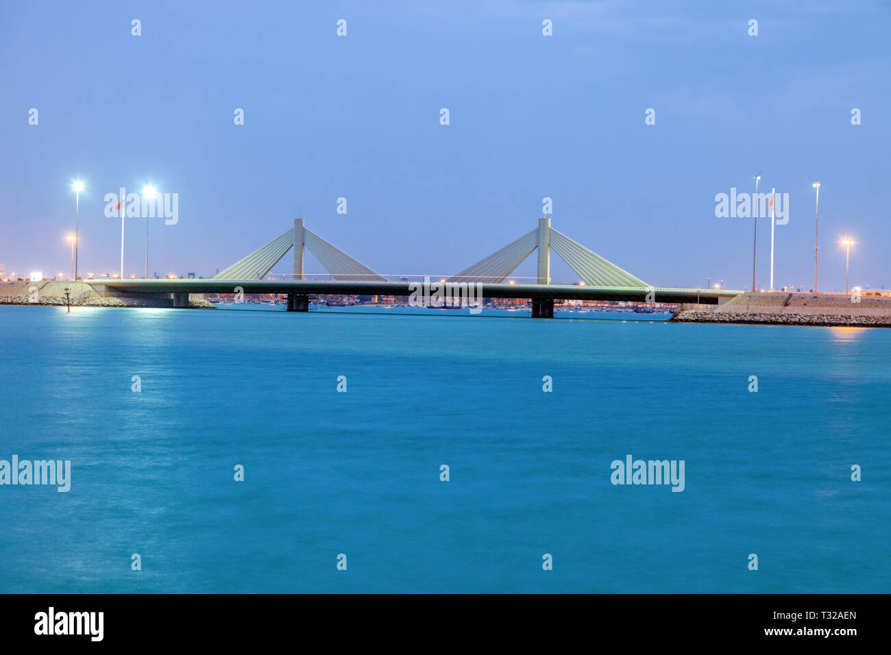 Bridge in Manama at night. Manama, Bahrain Stock Photo - Alamy