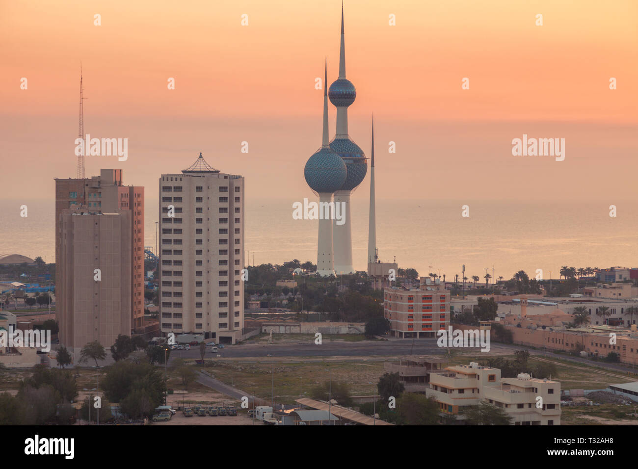 Kuwait Towers in Kuwait City. Kuwait City, Kuwait Stock Photo - Alamy