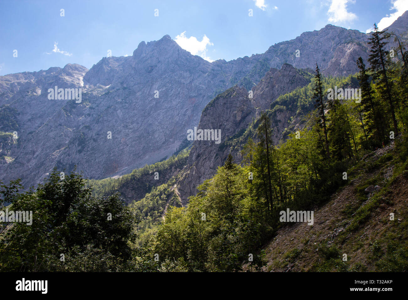 Rinka Falls is a waterfall in the Logar Valley, northern Slovenia Stock ...