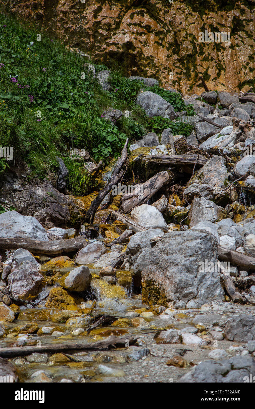 Rinka Falls is a waterfall in the Logar Valley, northern Slovenia Stock ...