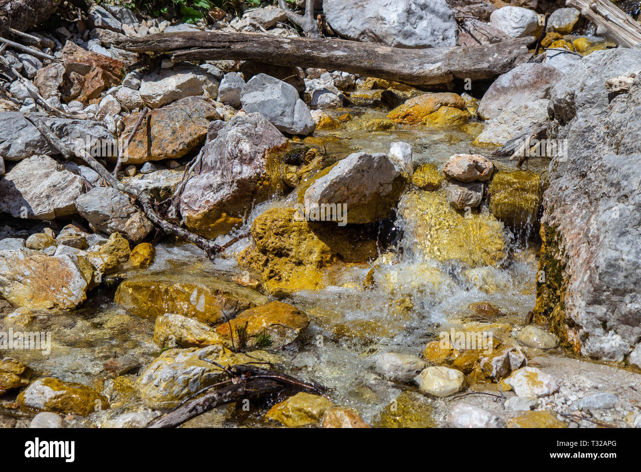 Rinka Falls is a waterfall in the Logar Valley, northern Slovenia Stock ...