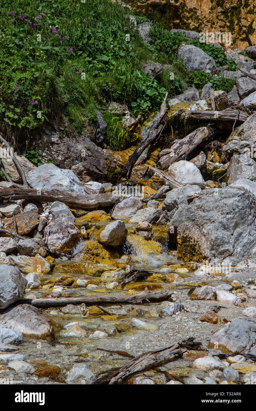 Rinka Falls is a waterfall in the Logar Valley, northern Slovenia Stock ...