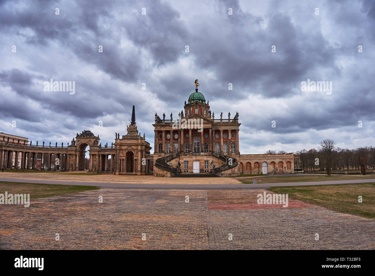 Beautiful scenery from the Grand Palace in the Sanssouci palace complex ...