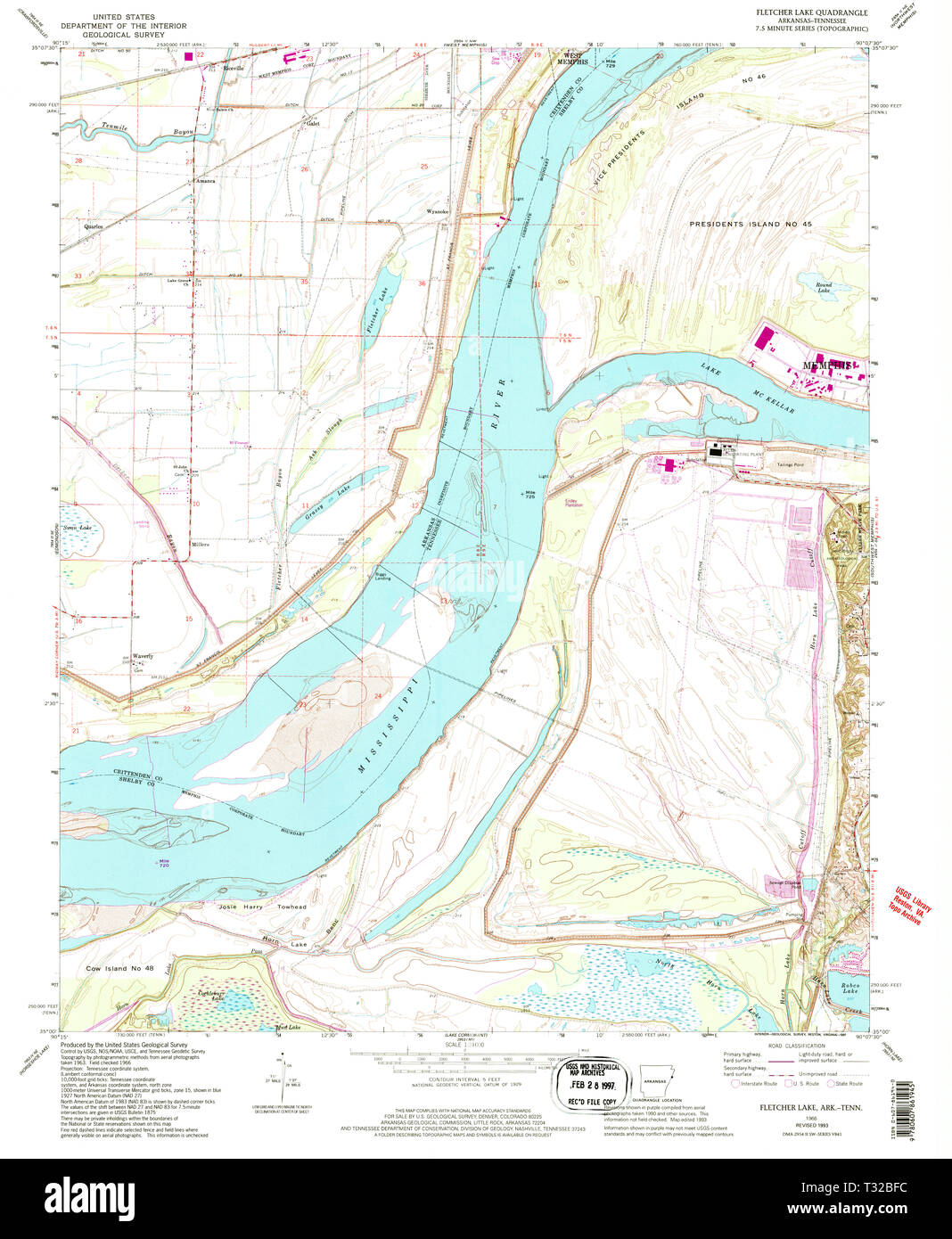 USGS TOPO Map Arkansas AR Fletcher Lake 258460 1966 24000 Restoration ...