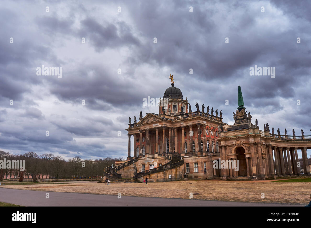 Beautiful scenery from the Grand Palace in the Sanssouci palace complex ...