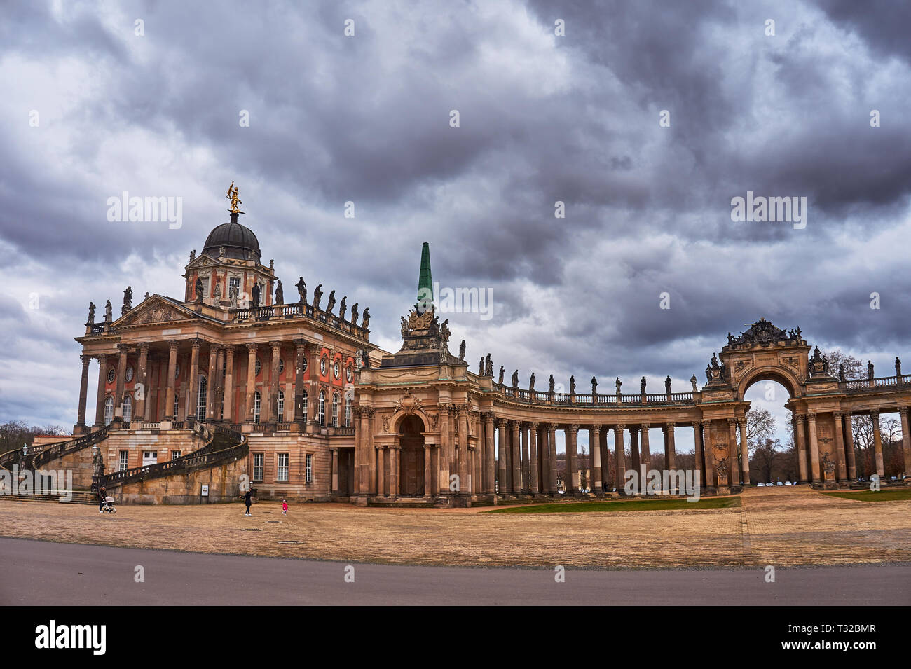 Beautiful scenery from the Grand Palace in the Sanssouci palace complex ...