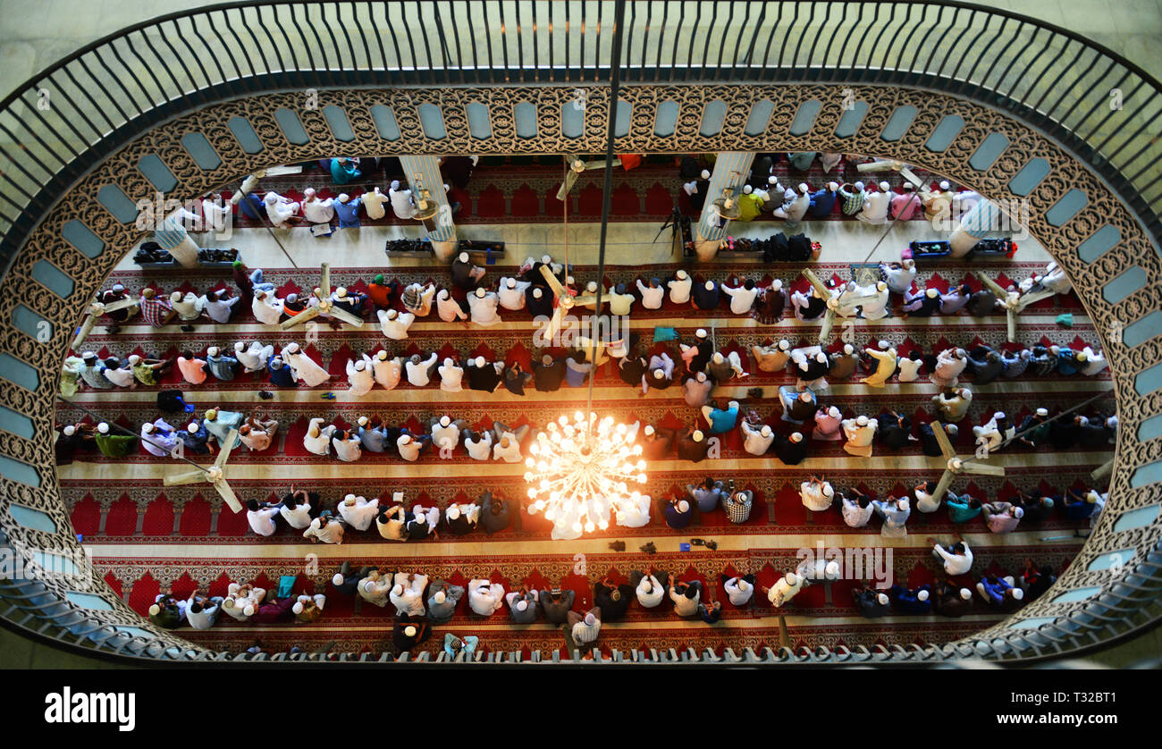 Friday prayers inside the Baitul Mukarram National Mosque in Dhaka ...