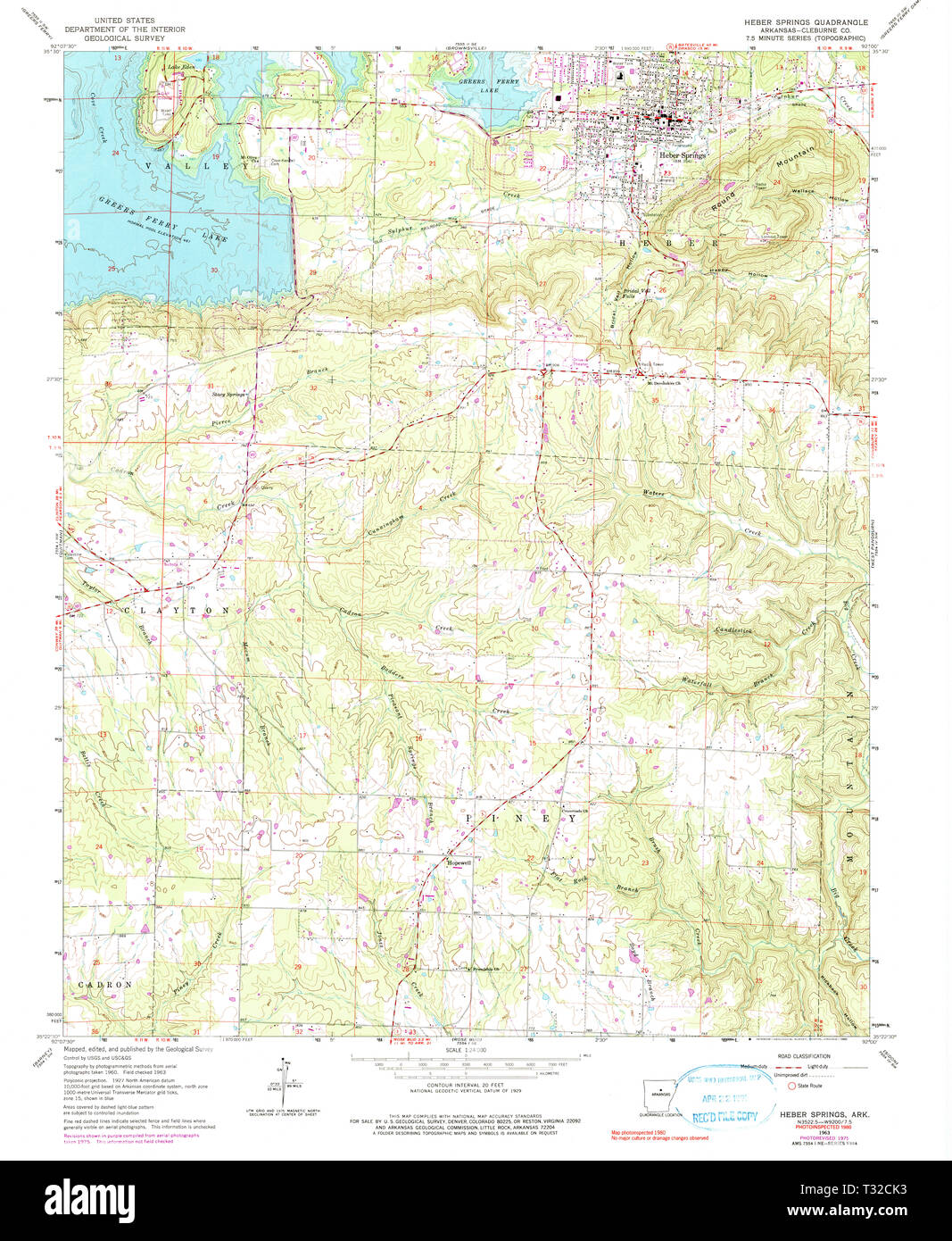 Map of heber springs Cut Out Stock Images & Pictures - Alamy