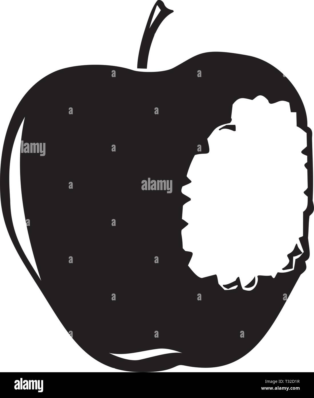 Apple Bitten Illustration Stock Vector Image & Art - Alamy