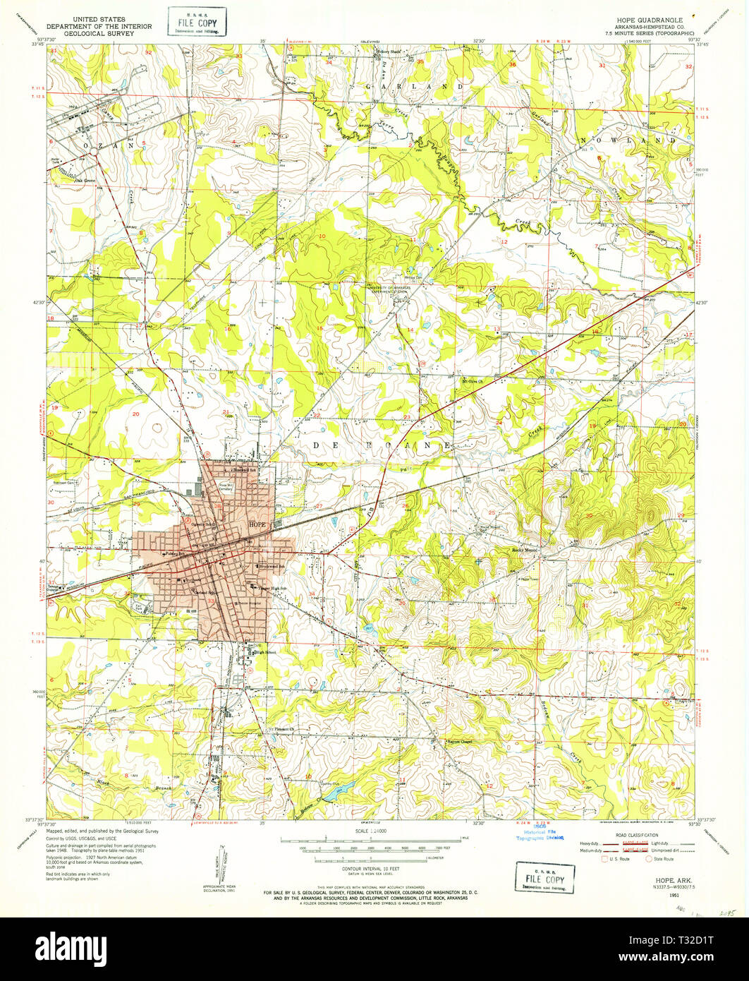 Hope arkansas map hi-res stock photography and images - Alamy