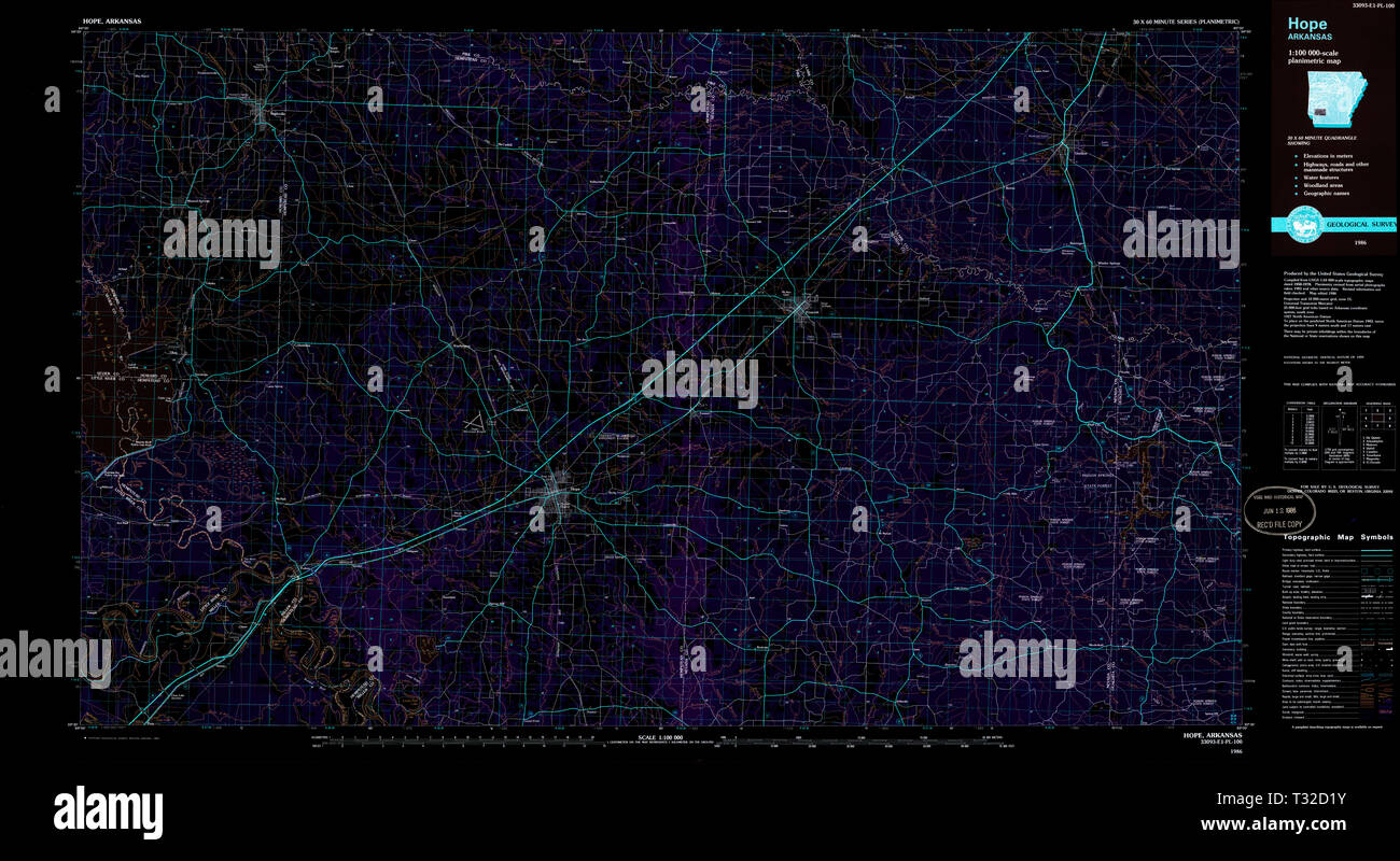 Hope arkansas map hi-res stock photography and images - Alamy